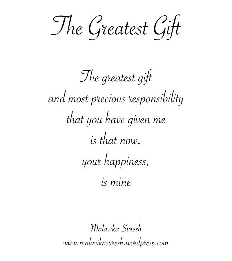 Poetry Friday: The greatest gift – Malavika